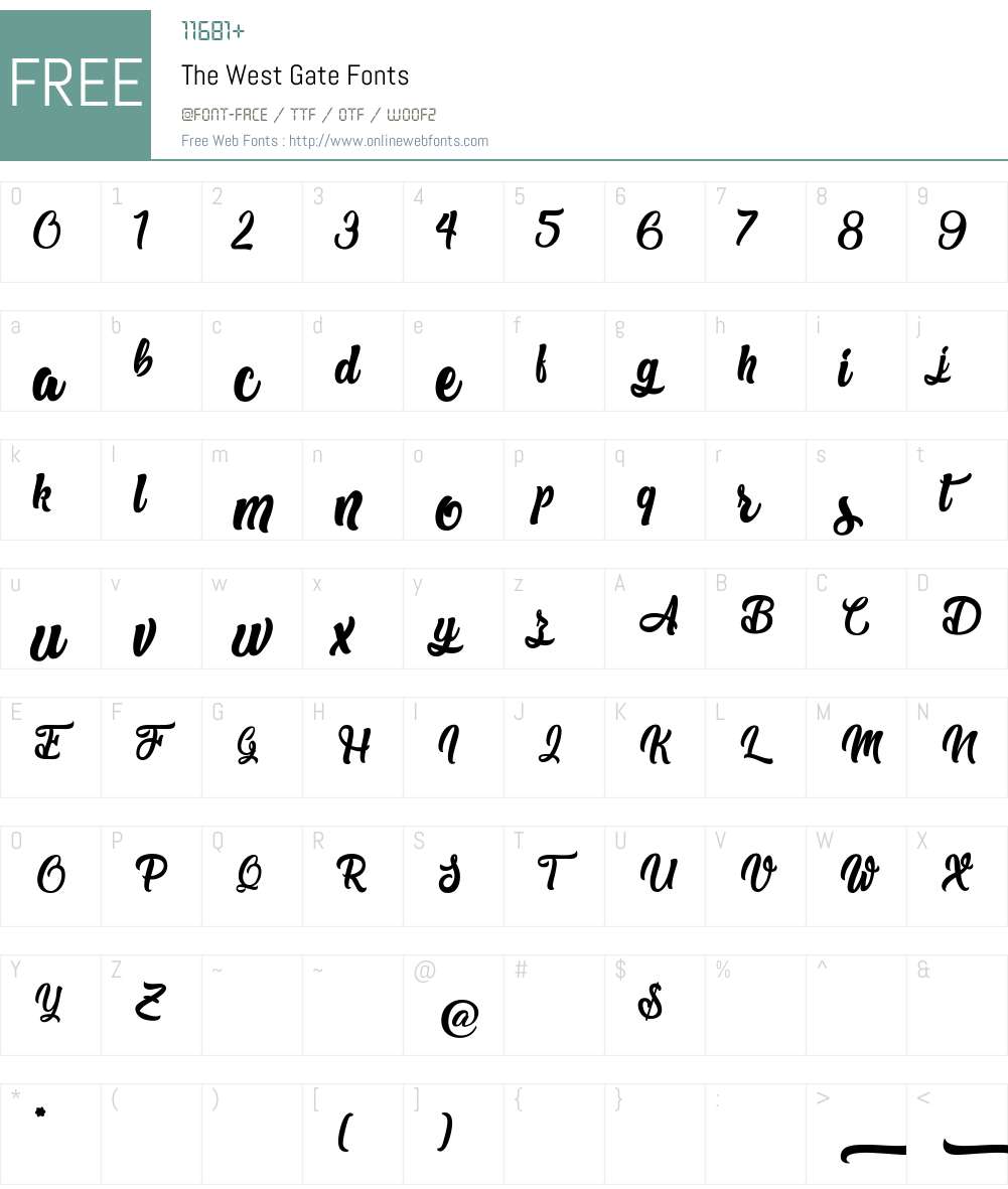 The West Gate 1.000 Fonts Free Download - OnlineWebFonts.COM
