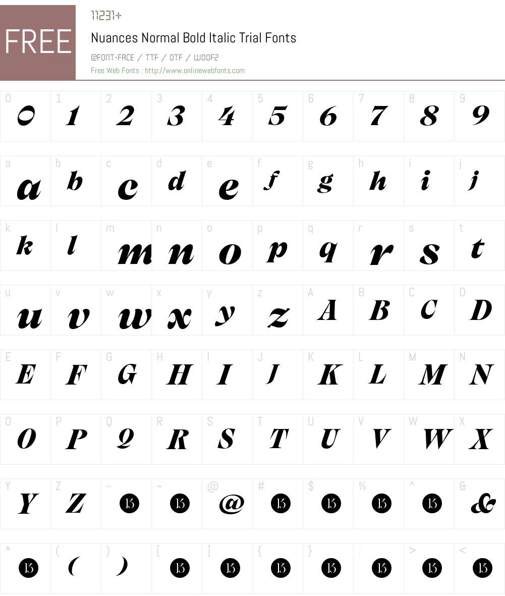 Nuances Normal Normal 1.001;Glyphs 3.1.1 (3140) Fonts Free Download ...