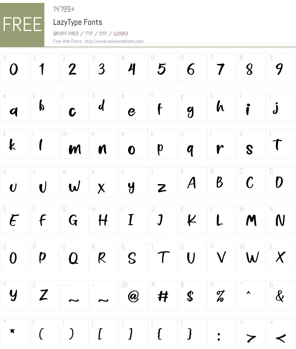 LazyType 001.000 Fonts Free Download - OnlineWebFonts.COM
