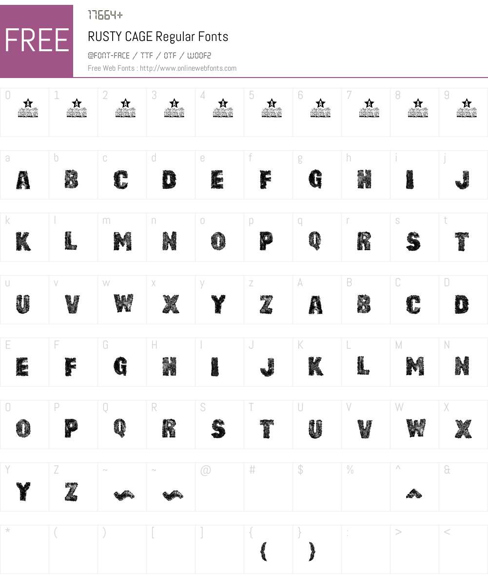 RUSTY CAGE 1.000 Fonts Free Download - OnlineWebFonts.COM