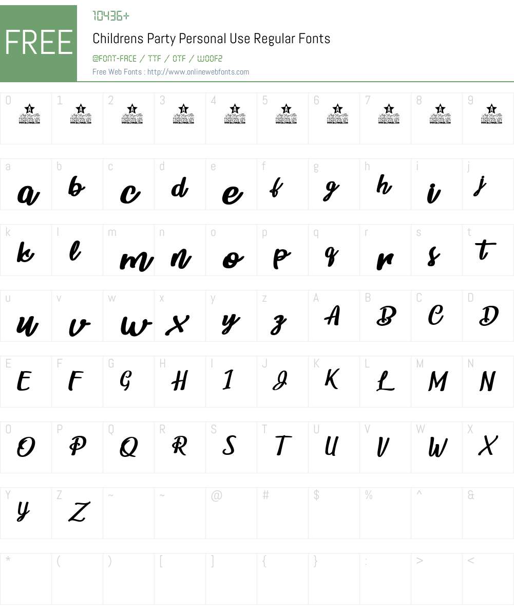 Childrens Party Personal Use Regular 1.000 Fonts Free Download ...