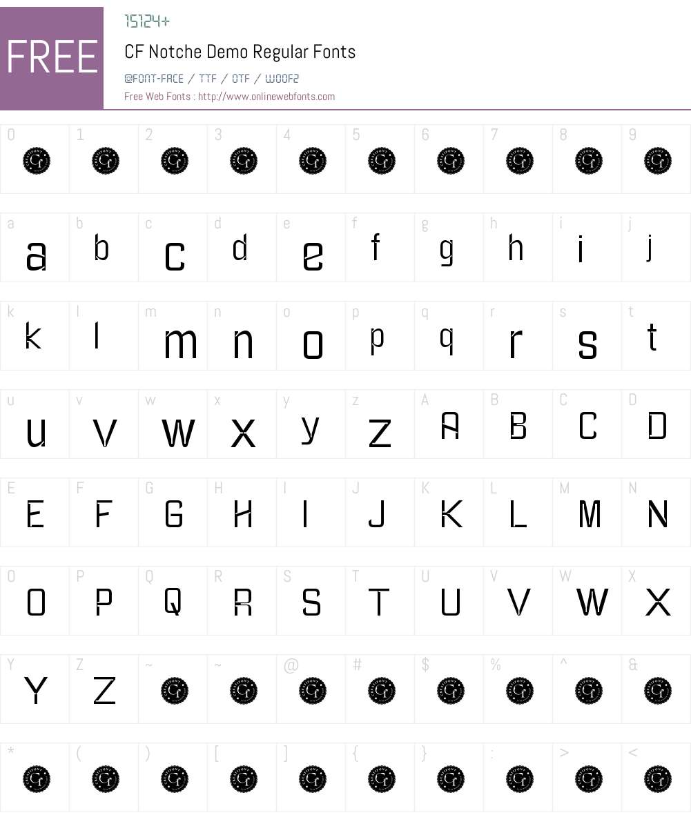 CF Notche Demo 1.000 Fonts Free Download - OnlineWebFonts.COM