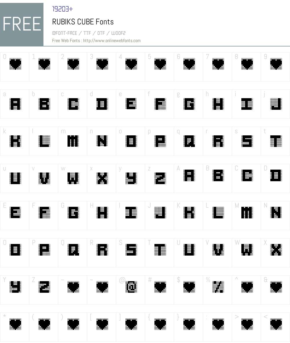 RUBIKS CUBE 1.2016 Fonts Free Download - OnlineWebFonts.COM