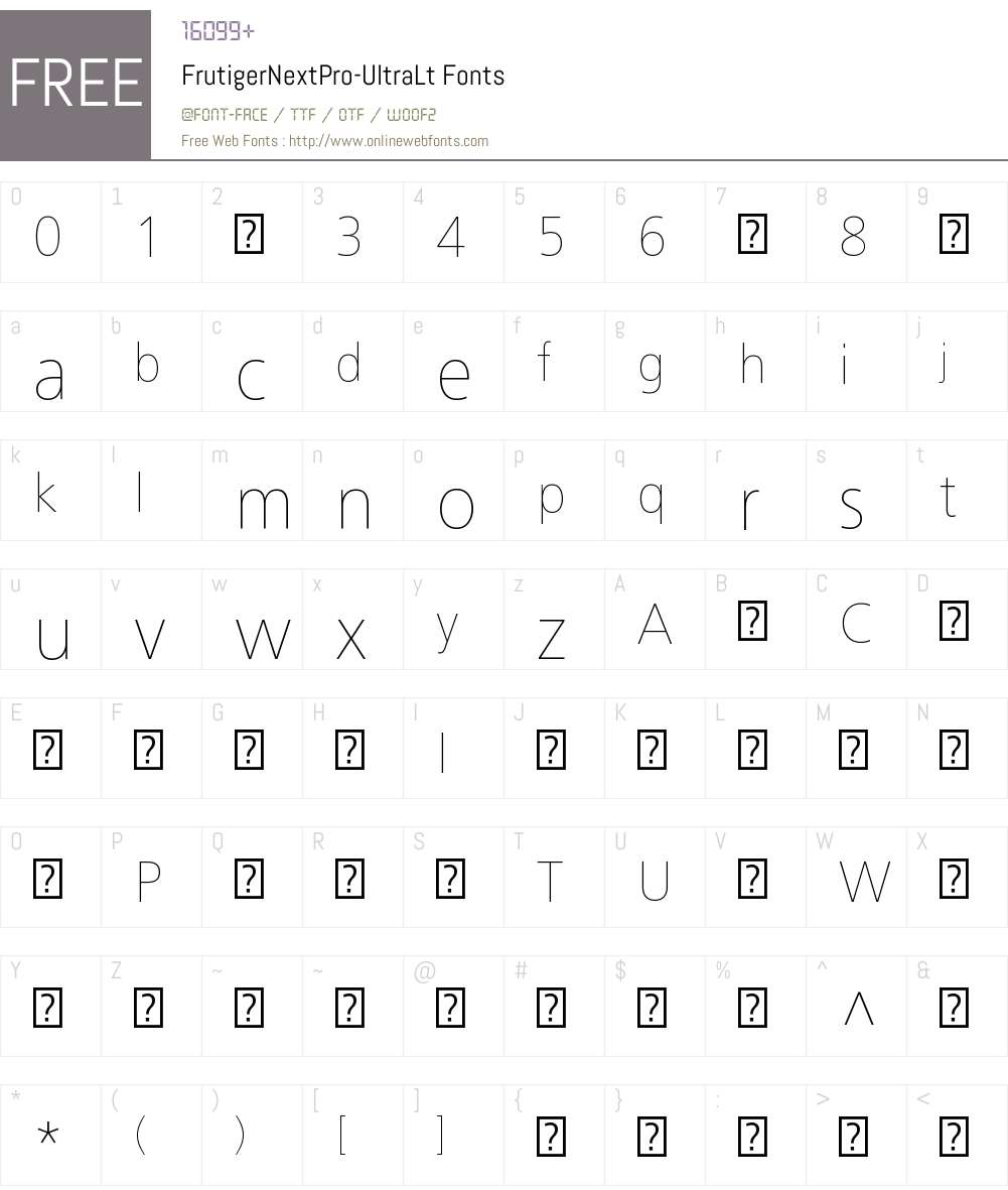 FrutigerNextPro-UltraLt 1.00; 2007;com.myfonts.easy.linotype.frutiger ...