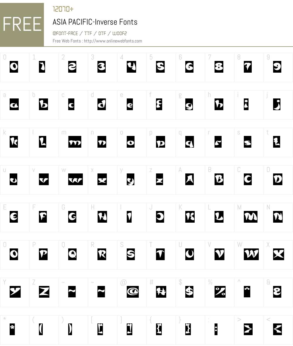 ASIA PACIFIC-Inverse 1.00;January 9, 2020;FontCreator 11.5.0.2430 64 ...