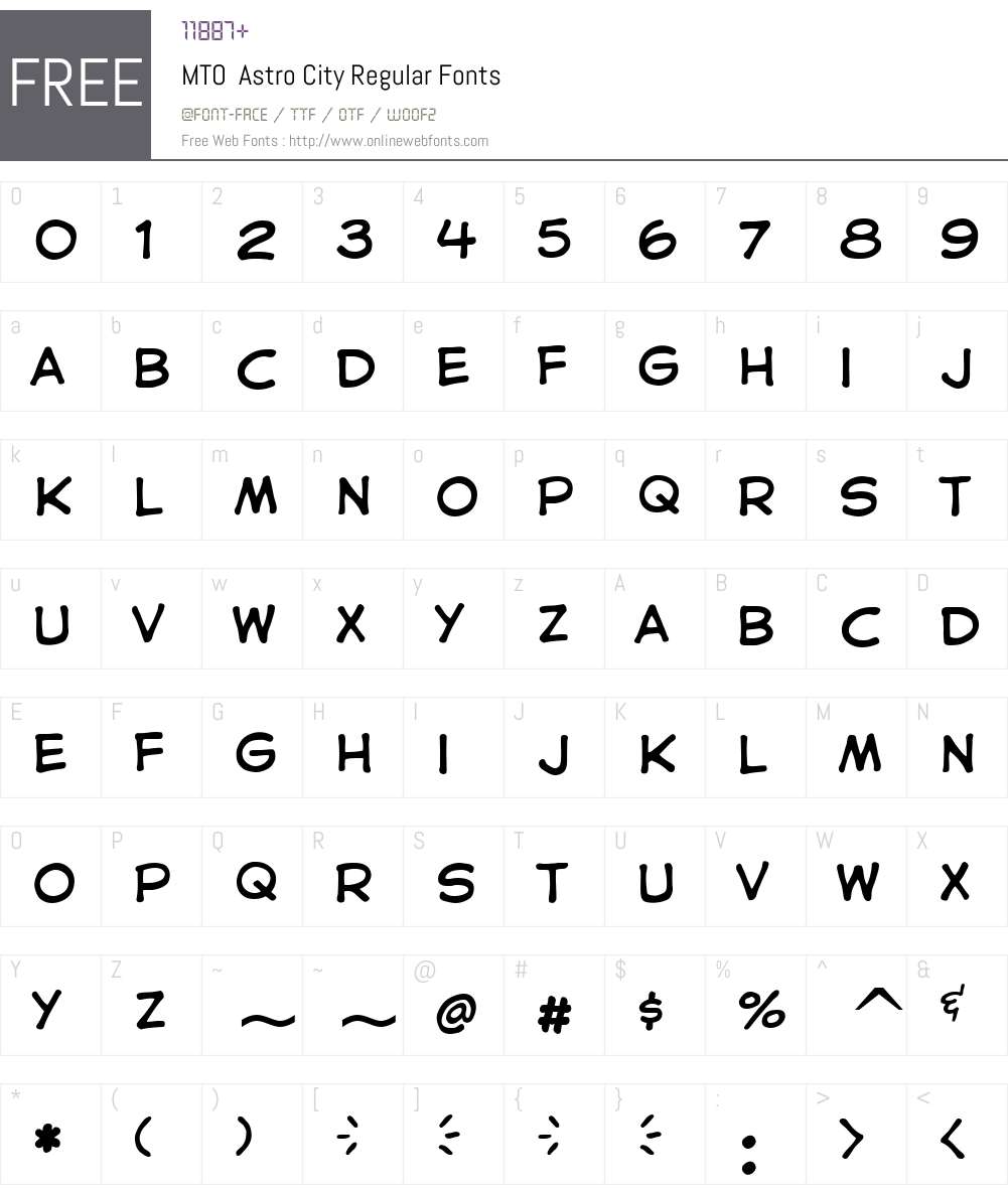 MTO Astro City 1.0 November 2011. Unicode font type Fonts Free Download ...