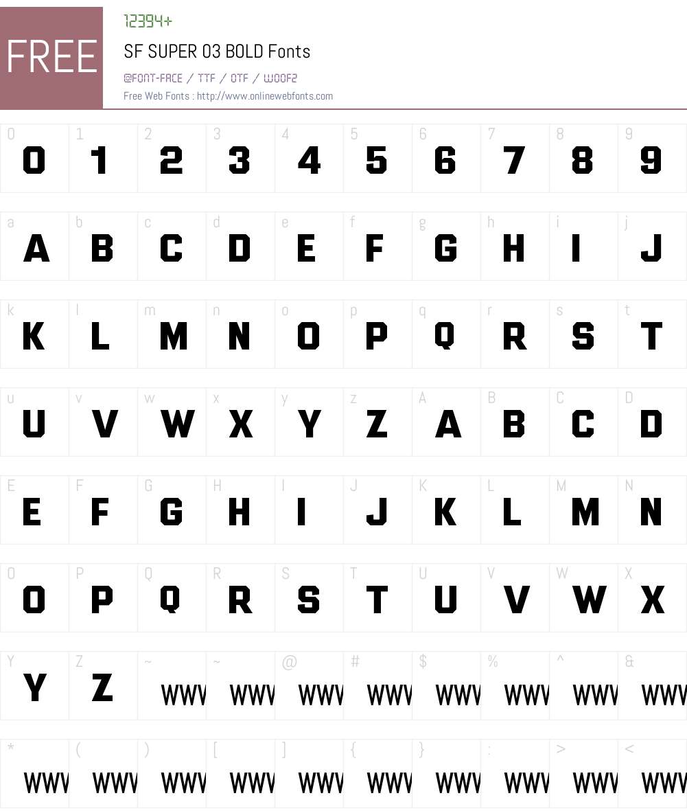 SF SUPER 03 BOLD 001.000 Fonts Free Download - OnlineWebFonts.COM