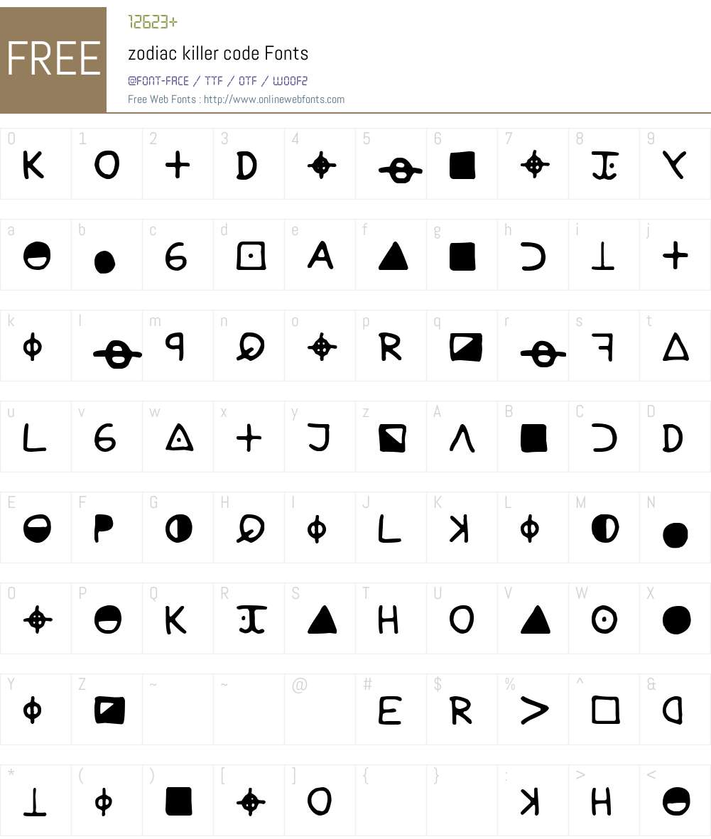 zodiac killer code 1.00;December 14, 2020;FontCreator 11.0.0.2388 64 ...