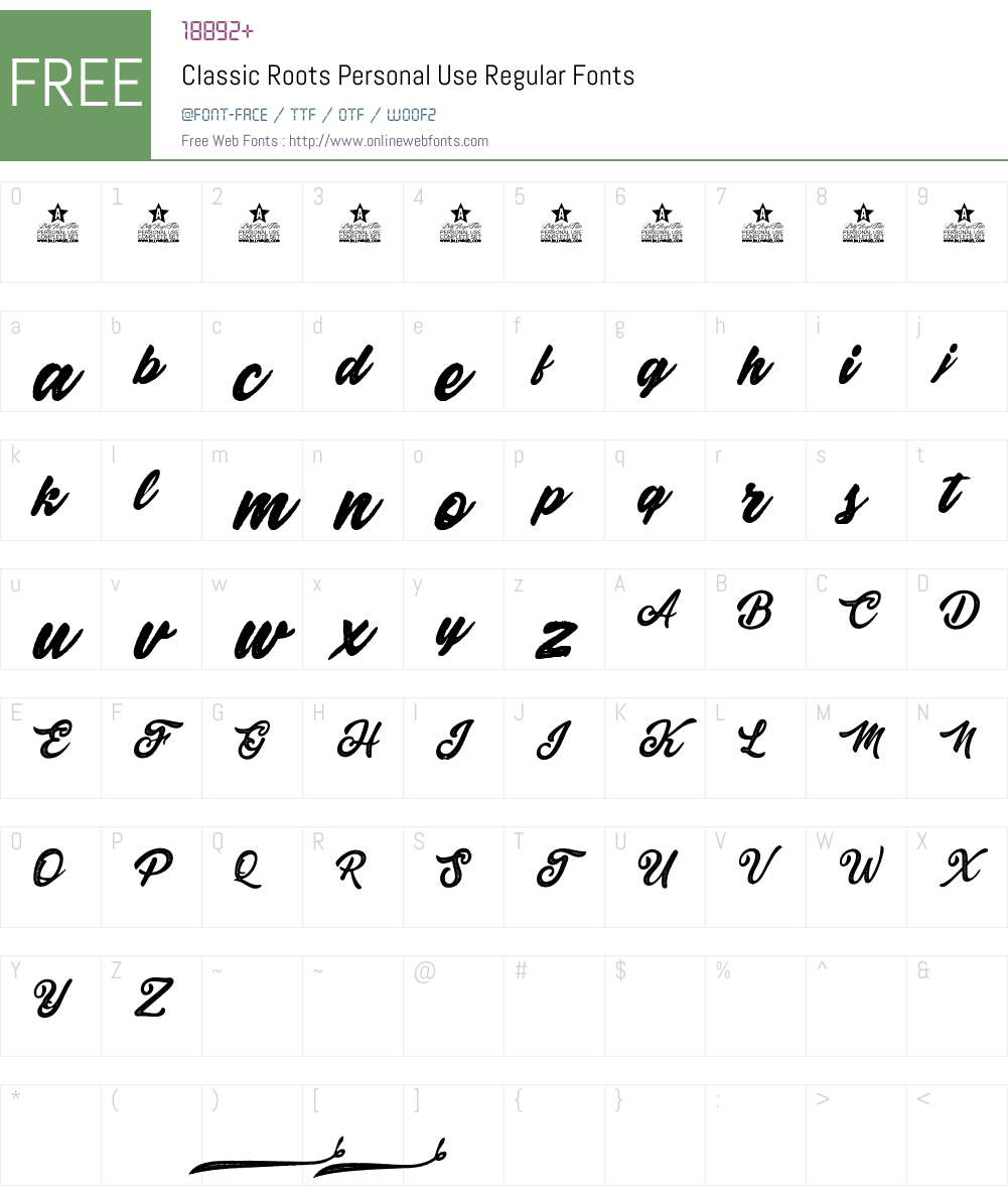 Classic Roots Personal Use 1.000 Fonts Free Download - OnlineWebFonts.COM