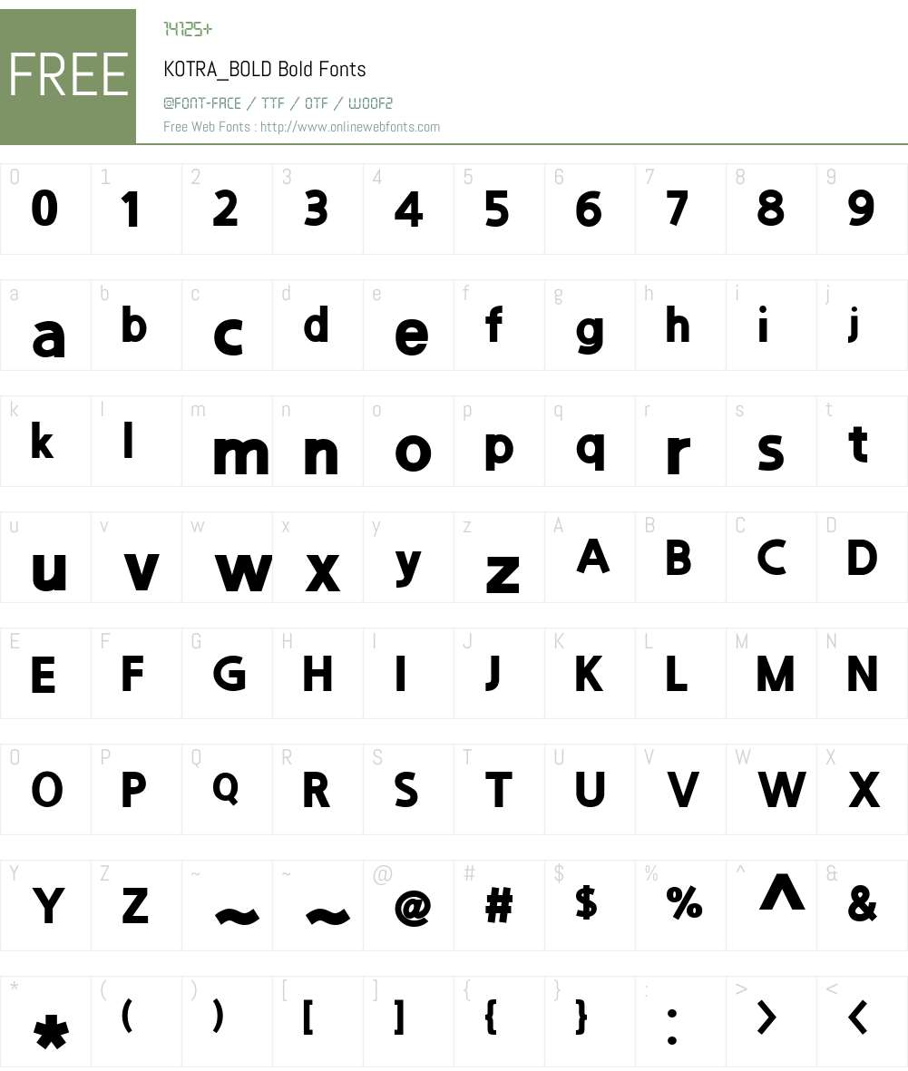 KOTRA_BOLD Bold 1.00 October 7, 2020, initial release Fonts Free ...