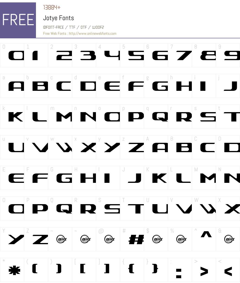 Jotye 1.00;September 30, 2023;FontCreator 13.0.0.2683 64-bit Fonts Free ...