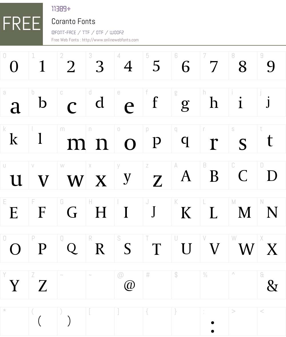 Coranto 001.001 Fonts Free Download - OnlineWebFonts.COM