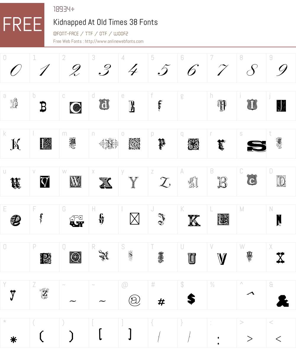 Kidnapped At Old Times 38 1.000 2013 initial release Fonts Free Download - OnlineWebFonts.COM