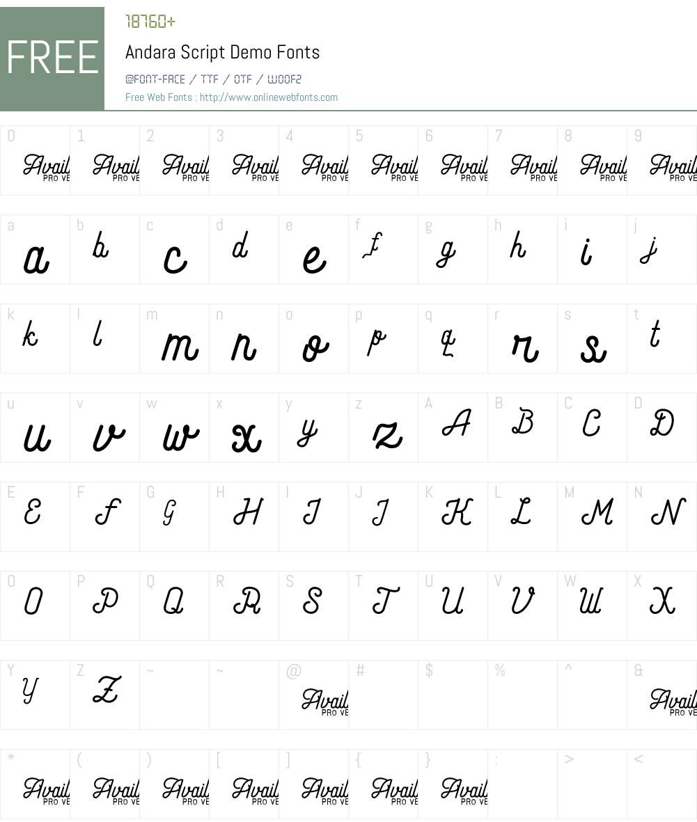 Andara Script Demo Fonts Free Download - OnlineWebFonts.COM