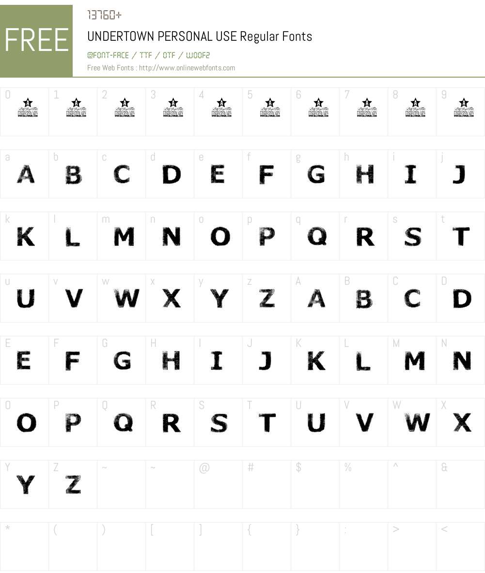 UNDERTOWN PERSONAL USE 1.000 Fonts Free Download - OnlineWebFonts.COM
