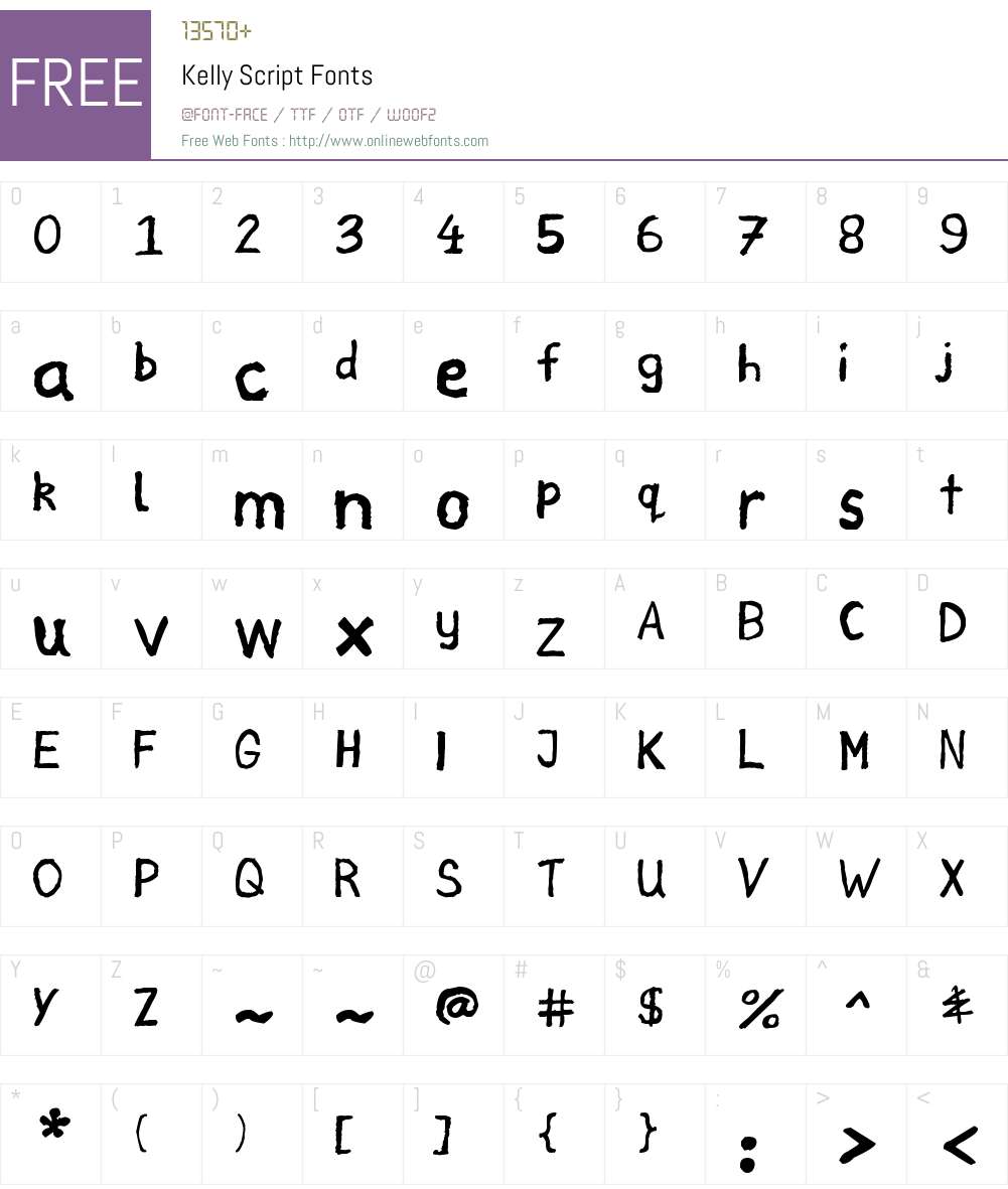 Kelly Script 1.00 September 4, 2007, initial release Fonts Free ...