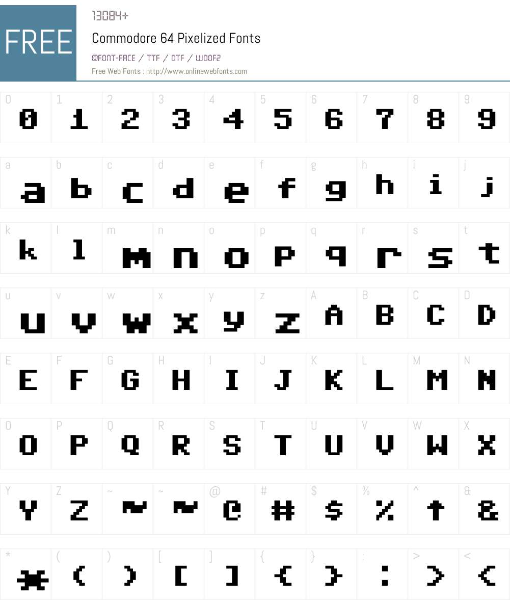 Commodore 64 Pixelized 1.2 Fonts Free Download - OnlineWebFonts.COM