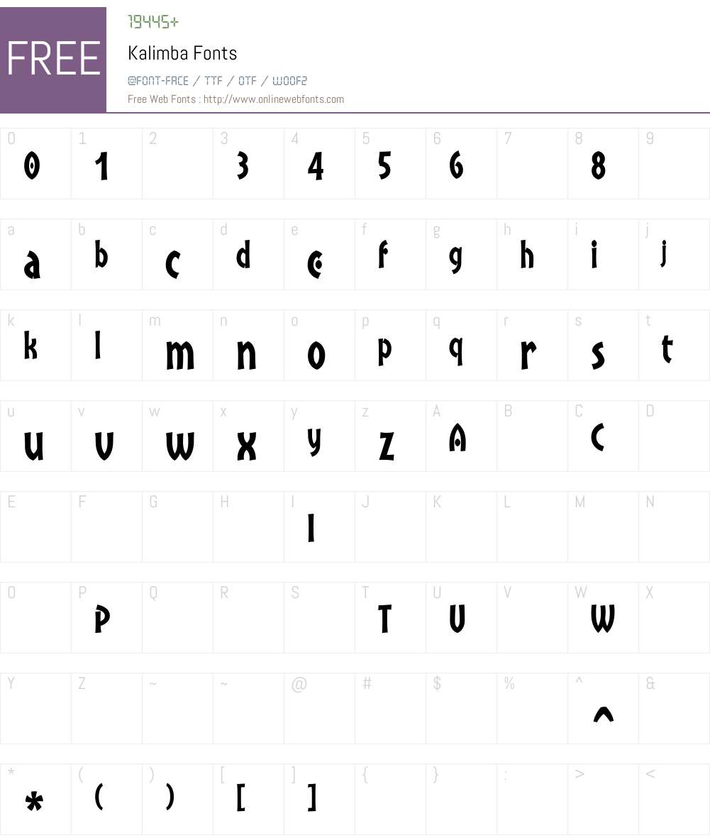 Kalimba 1.001;com.myfonts.easy.vargusjohn.kalimba.regular.wfkit2 ...