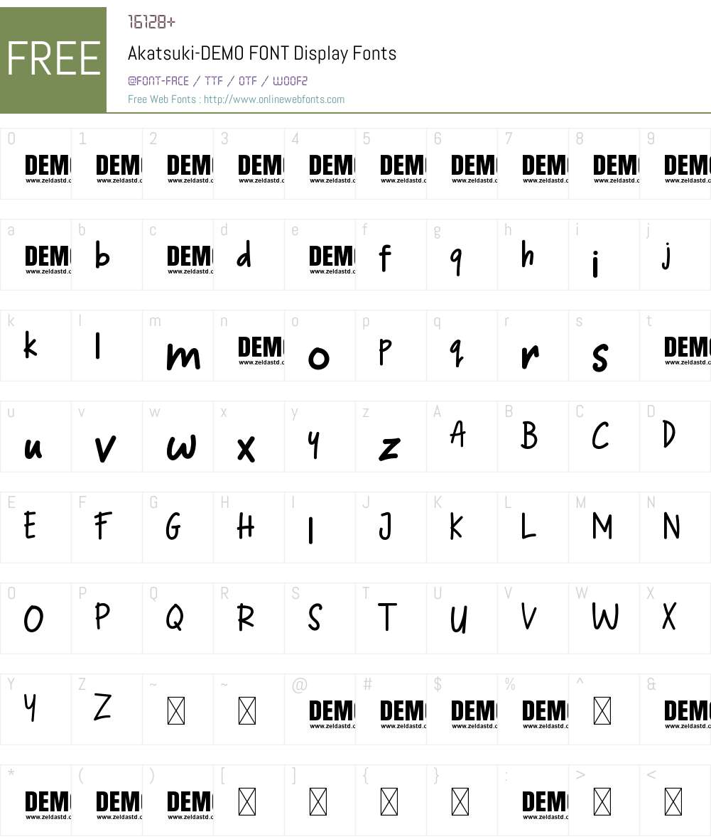 Akatsuki-DEMO FONT Display 1.011;Fontself Maker 3.5.8 Fonts Free ...