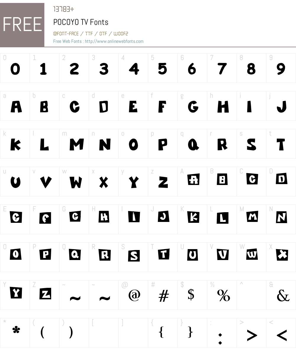 POCOYO TV 1.00 August 25, 2015, initial release Fonts Free Download ...
