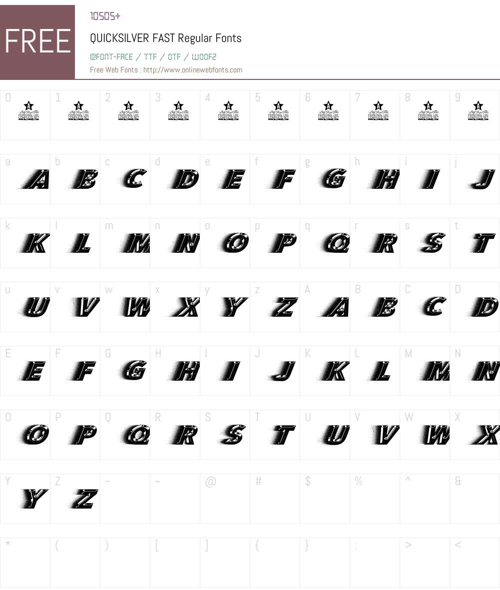 QUICKSILVER FAST Regular 1.000 Fonts Free Download - OnlineWebFonts.COM