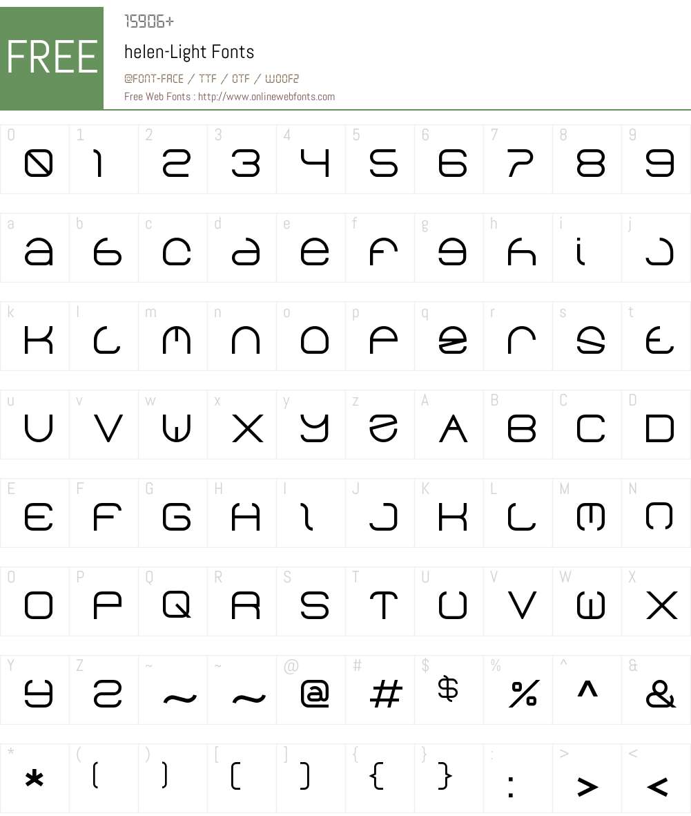 helen-Light 1.00;April 23, 2020;FontCreator 11.5.0.2430 64-bit Fonts ...