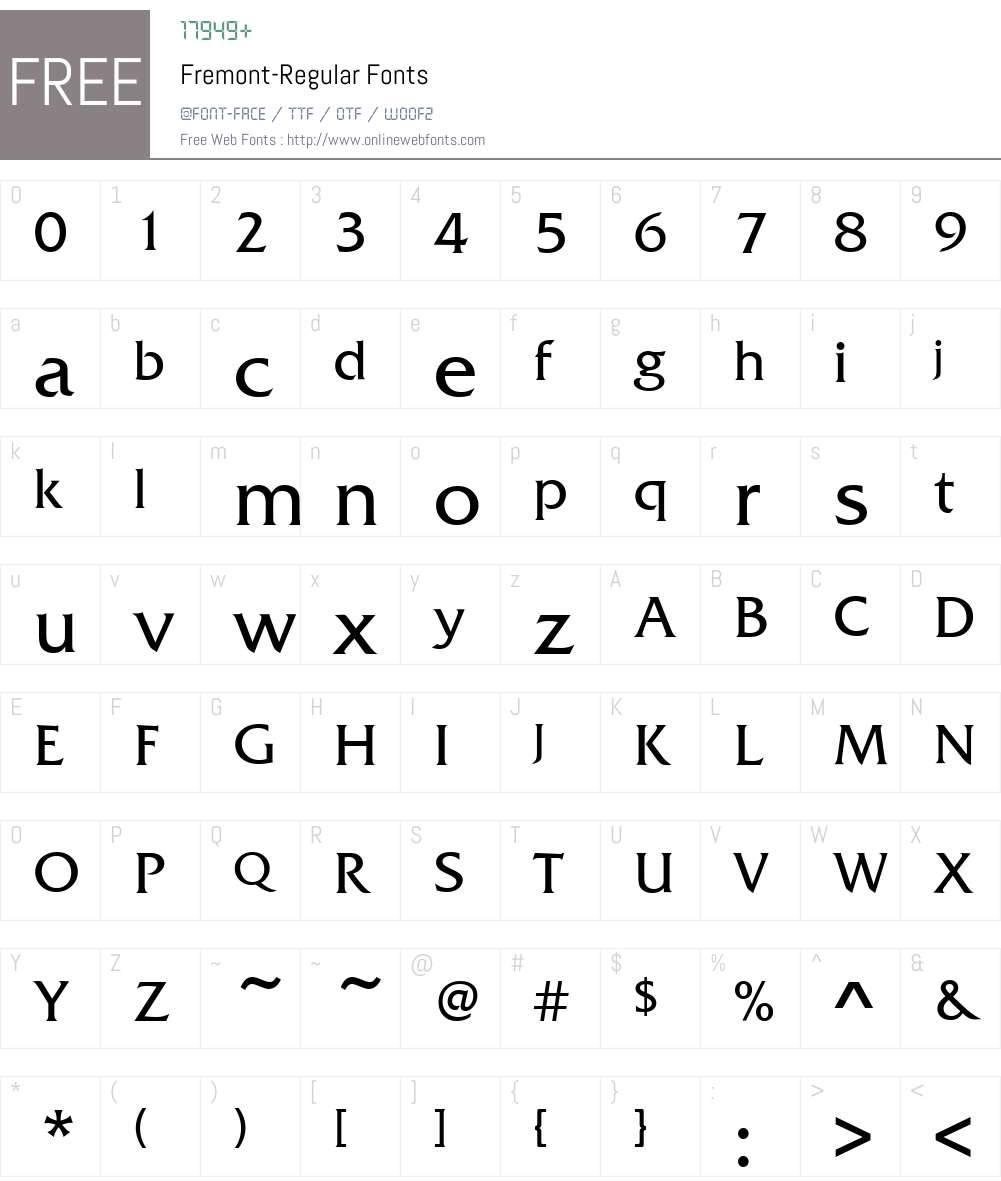 Fremont-Regular 1.0 08-10-2002 Fonts Free Download - OnlineWebFonts.COM