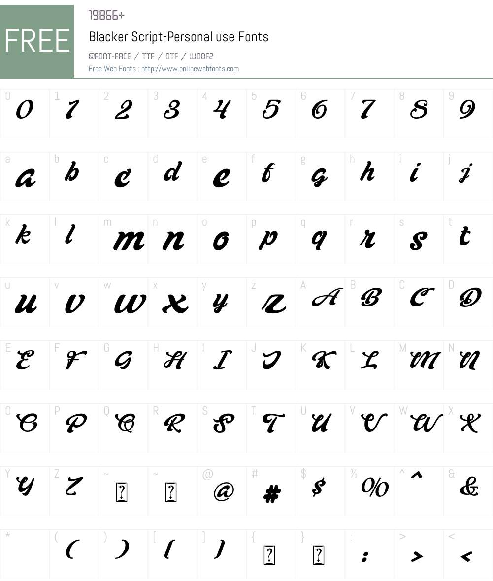 Blacker Script-Personal use 1.00;November 8, 2022;FontCreator 13.0.0.2683 64-bit Fonts Free ...