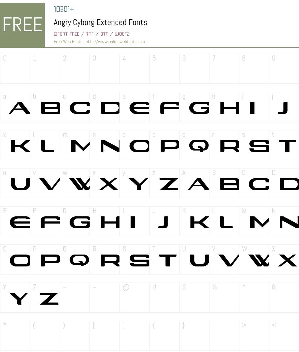 Angry Cyborg 1.000 Fonts Free Download - OnlineWebFonts.COM