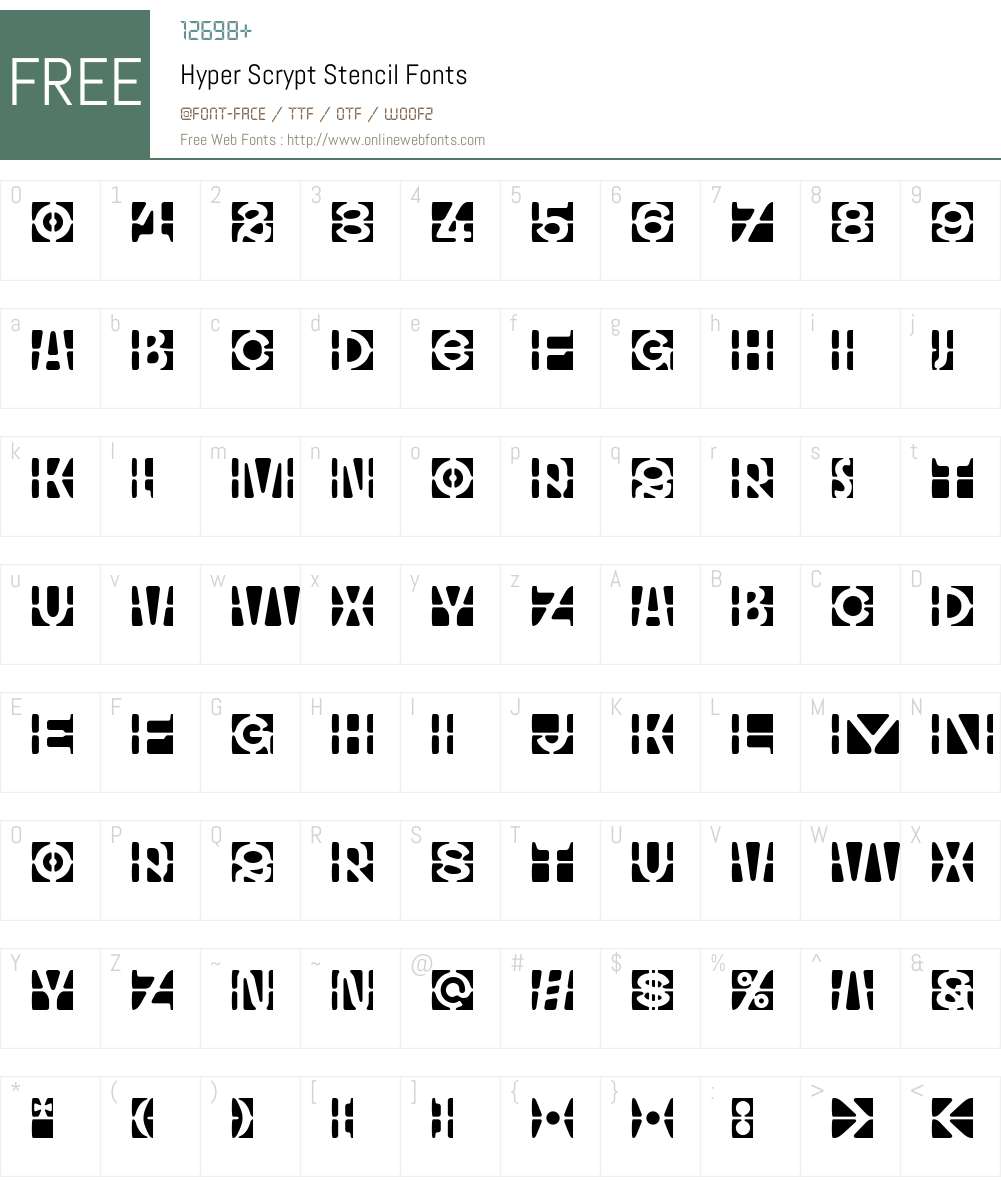 Hyper Scrypt Stencil 1.001;PS 1.1;hotconv 1.0.88;makeotf.lib2.5.647800 ...