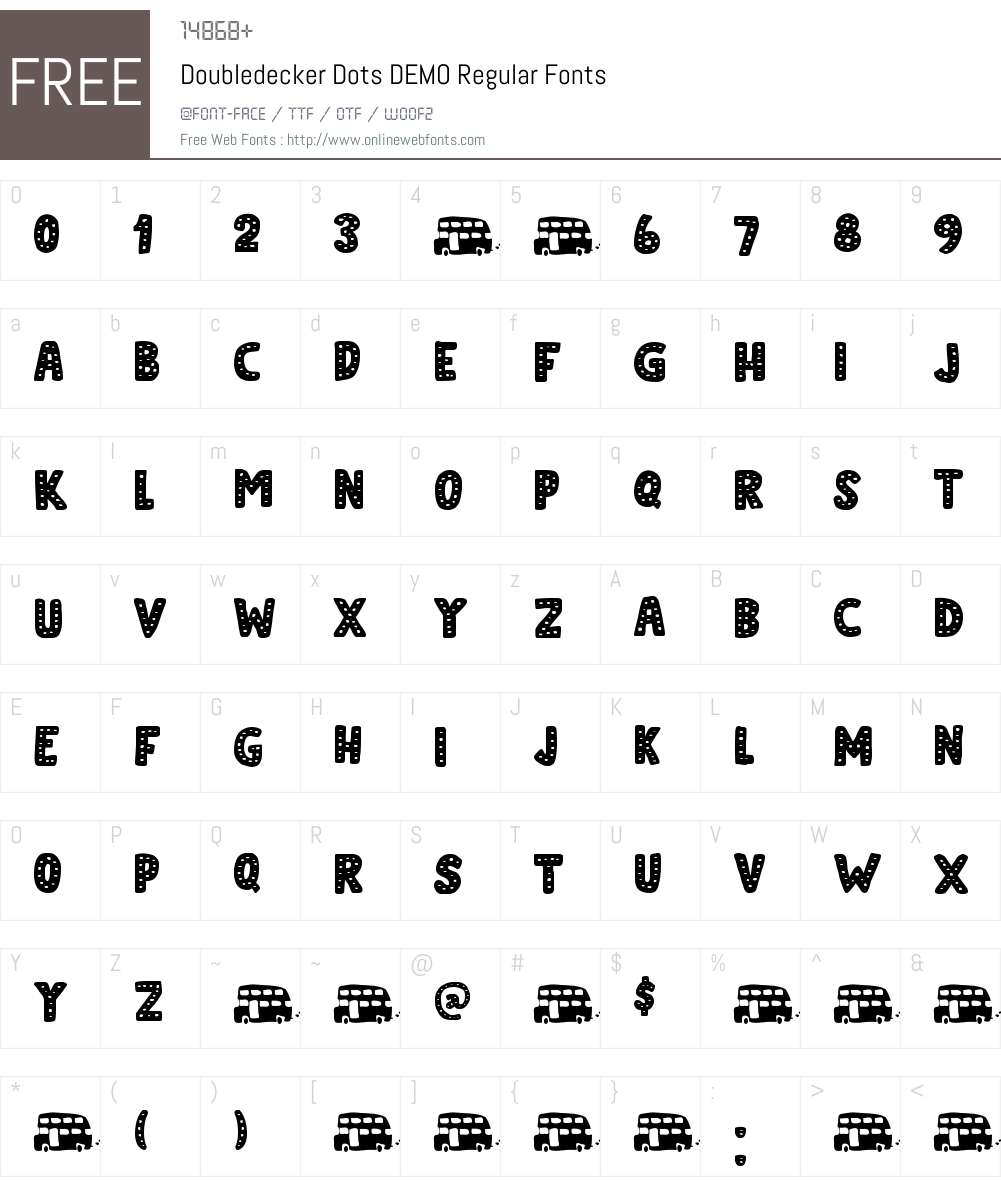 Doubledecker Dots DEMO Regular 1.000 Fonts Free Download - OnlineWebFonts.COM