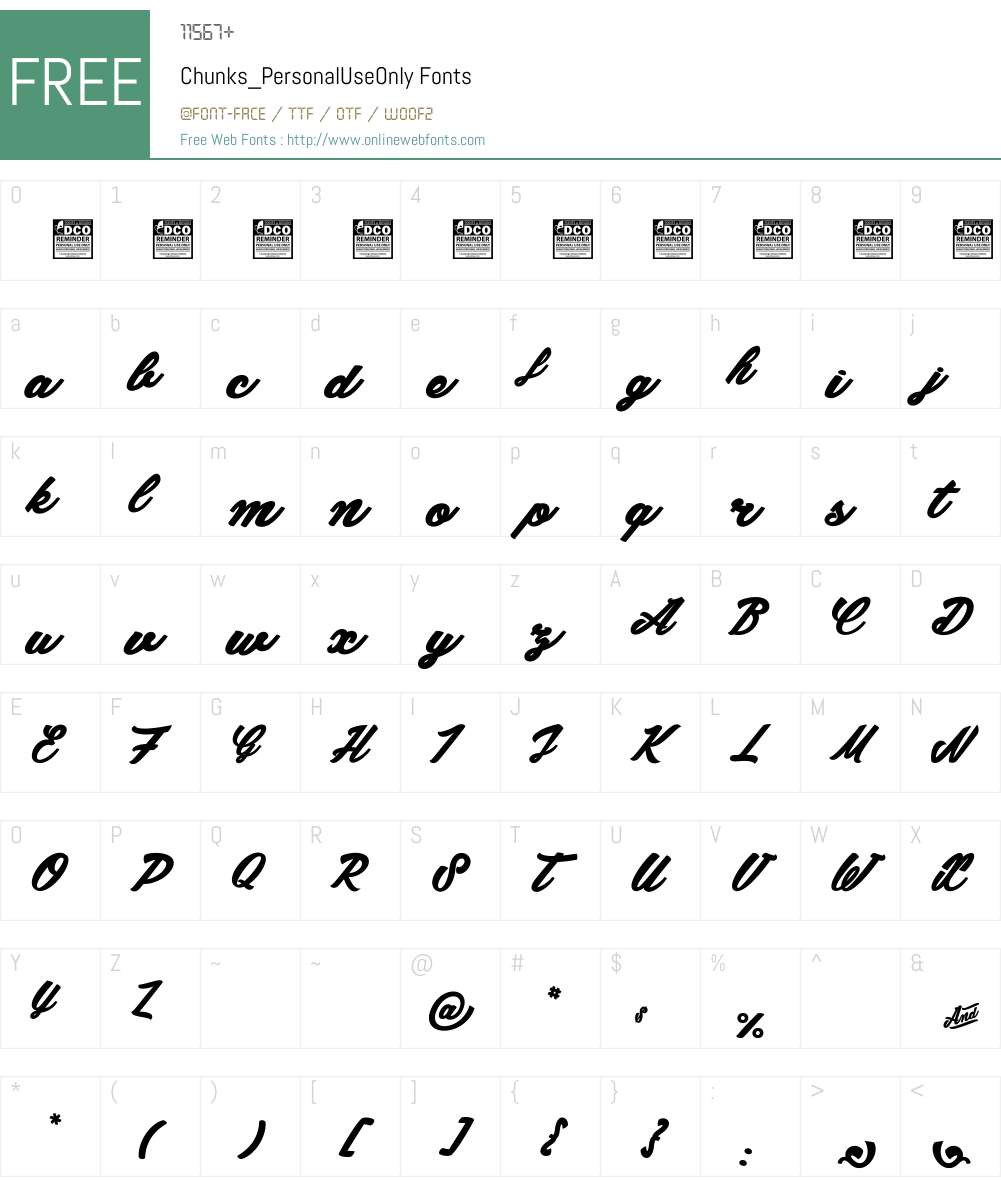 Chunks_PersonalUseOnly 1.000 2019 initial release Fonts Free Download - OnlineWebFonts.COM