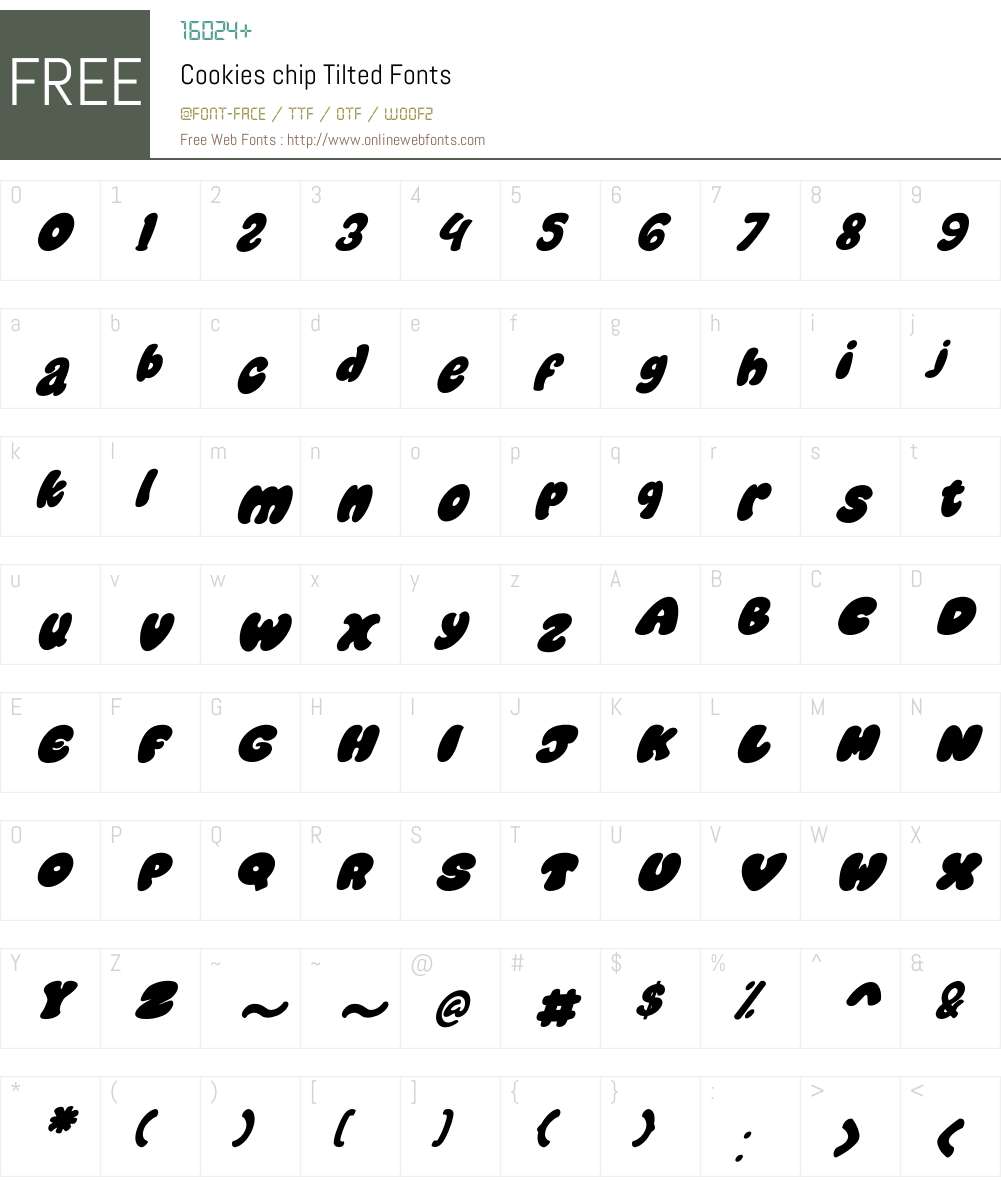 Cookies chip Tilted 1.00;June 1, 2020;FontCreator 12.0.0.2563 64-bit ...