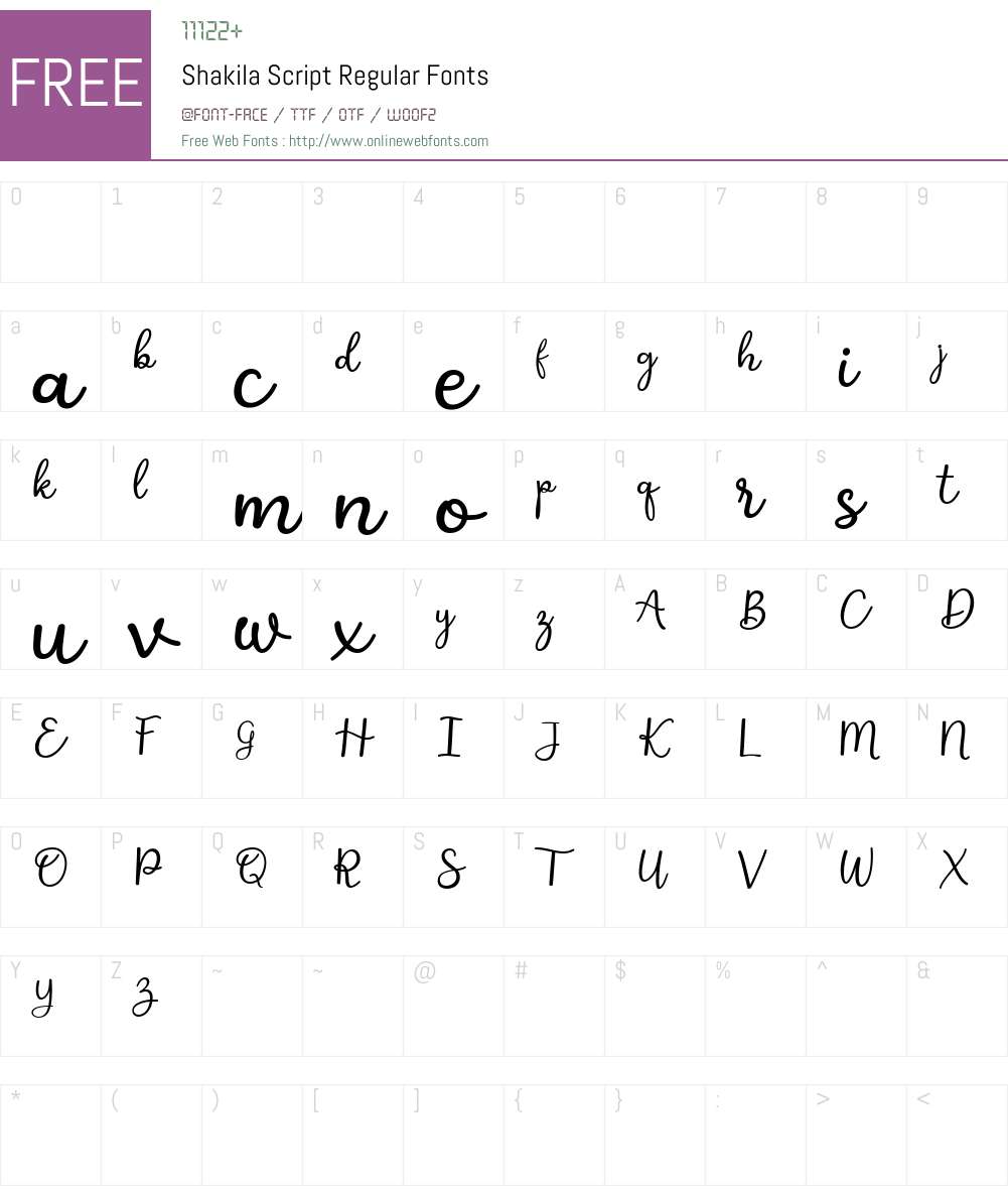 Shakila Script 1.000 Fonts Free Download - OnlineWebFonts.COM