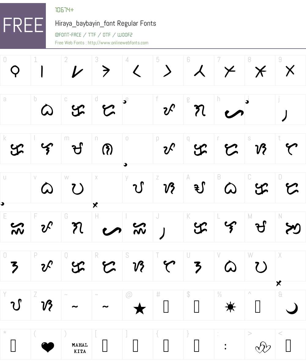 Hiraya_baybayin_font 001.118 Fonts Free Download - OnlineWebFonts.COM