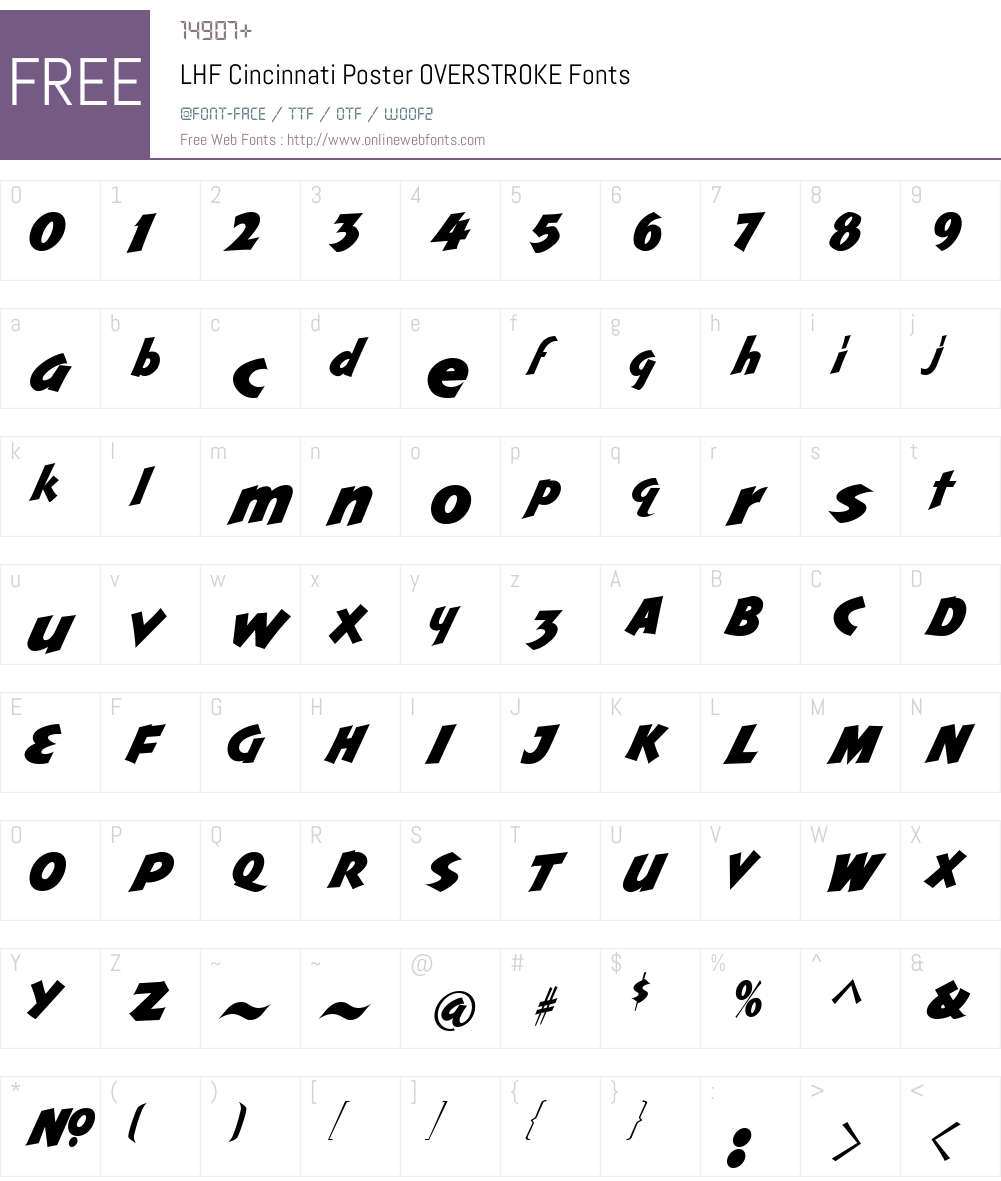 LHF Cincinnati Poster OVERSTROKE 1/04.26.03 www.letterheadfonts.com ...