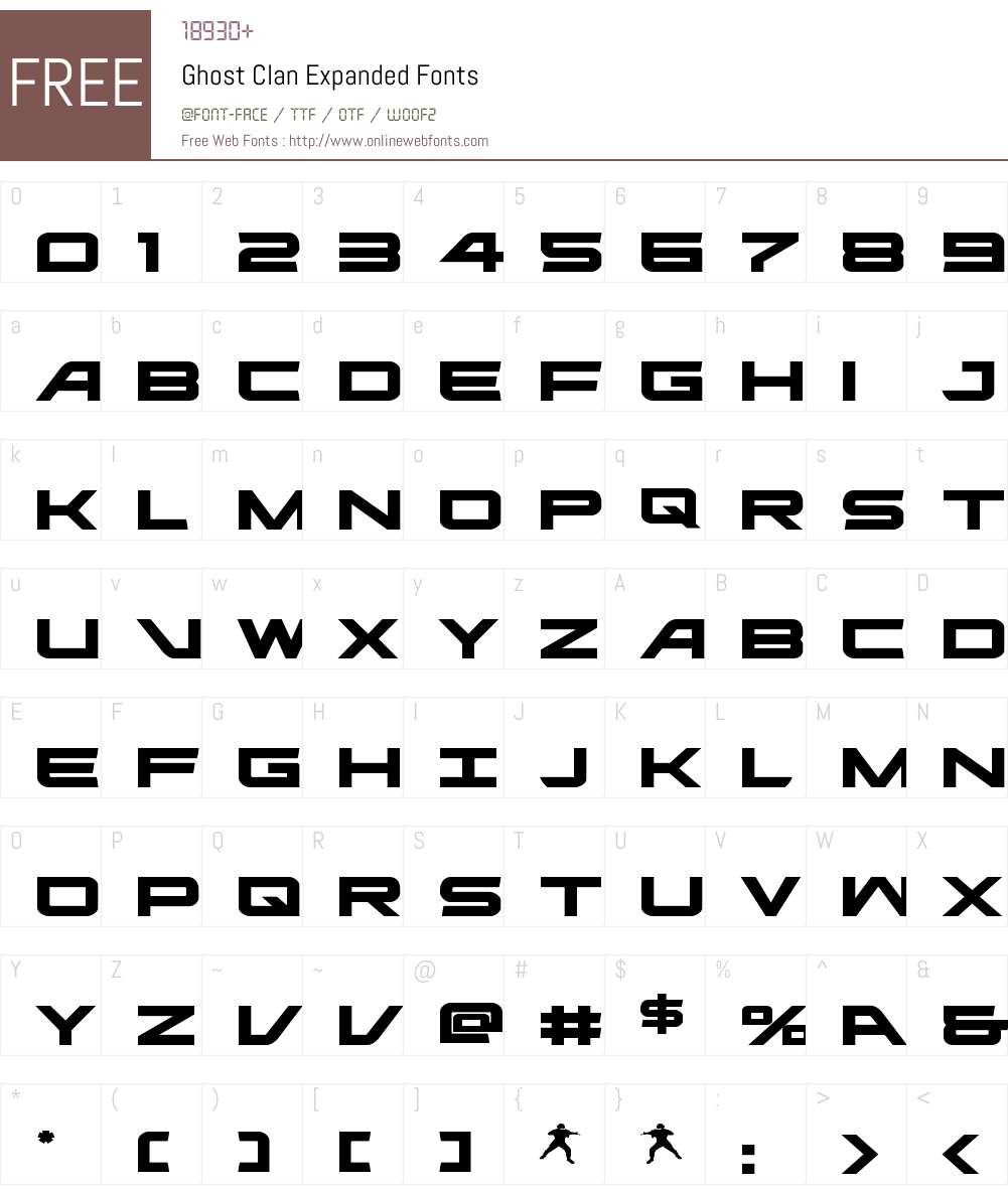 Ghost Clan Expanded 1.1; 2015 Fonts Free Download - OnlineWebFonts.COM