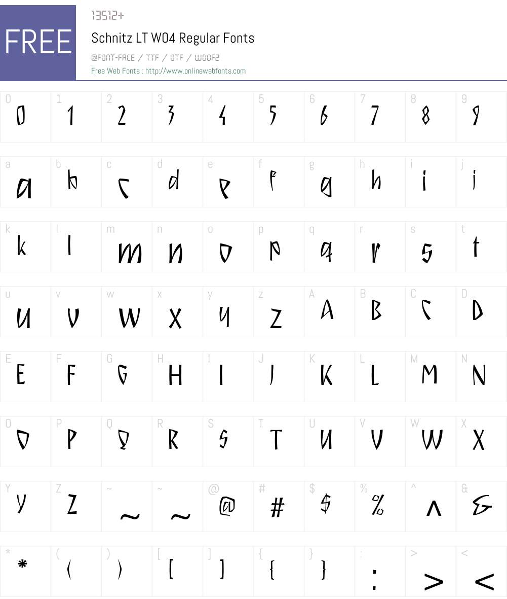 Schnitz LT W04 Regular 1.00 Fonts Free Download - OnlineWebFonts.COM