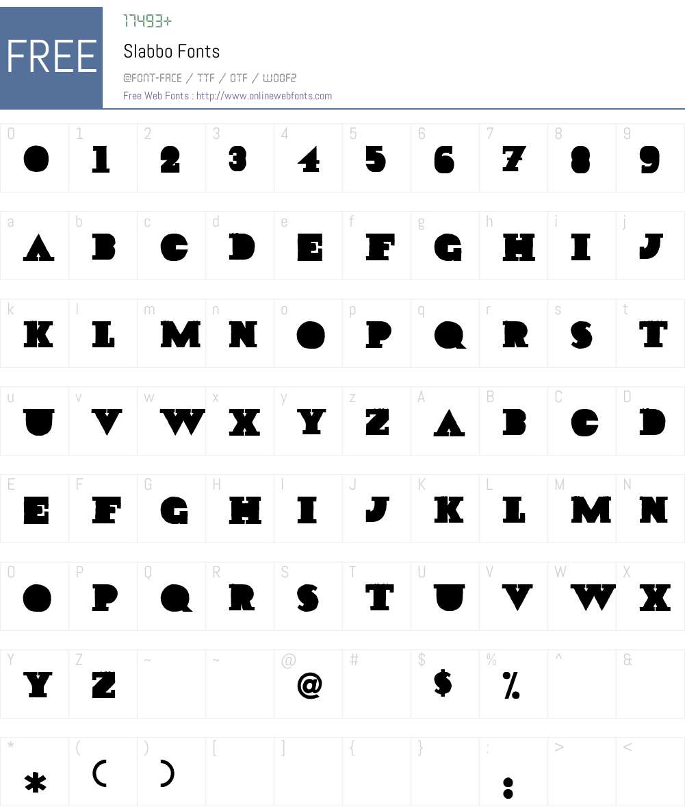 Slabbo 1.000 Fonts Free Download - OnlineWebFonts.COM