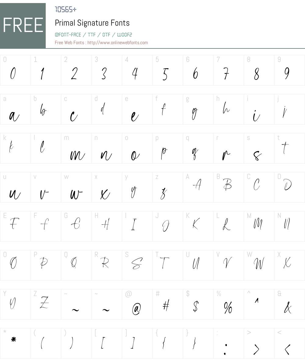 Primal Signature 1.00;September 20, 2021;FontCreator 12.0.0.2565 64-bit ...