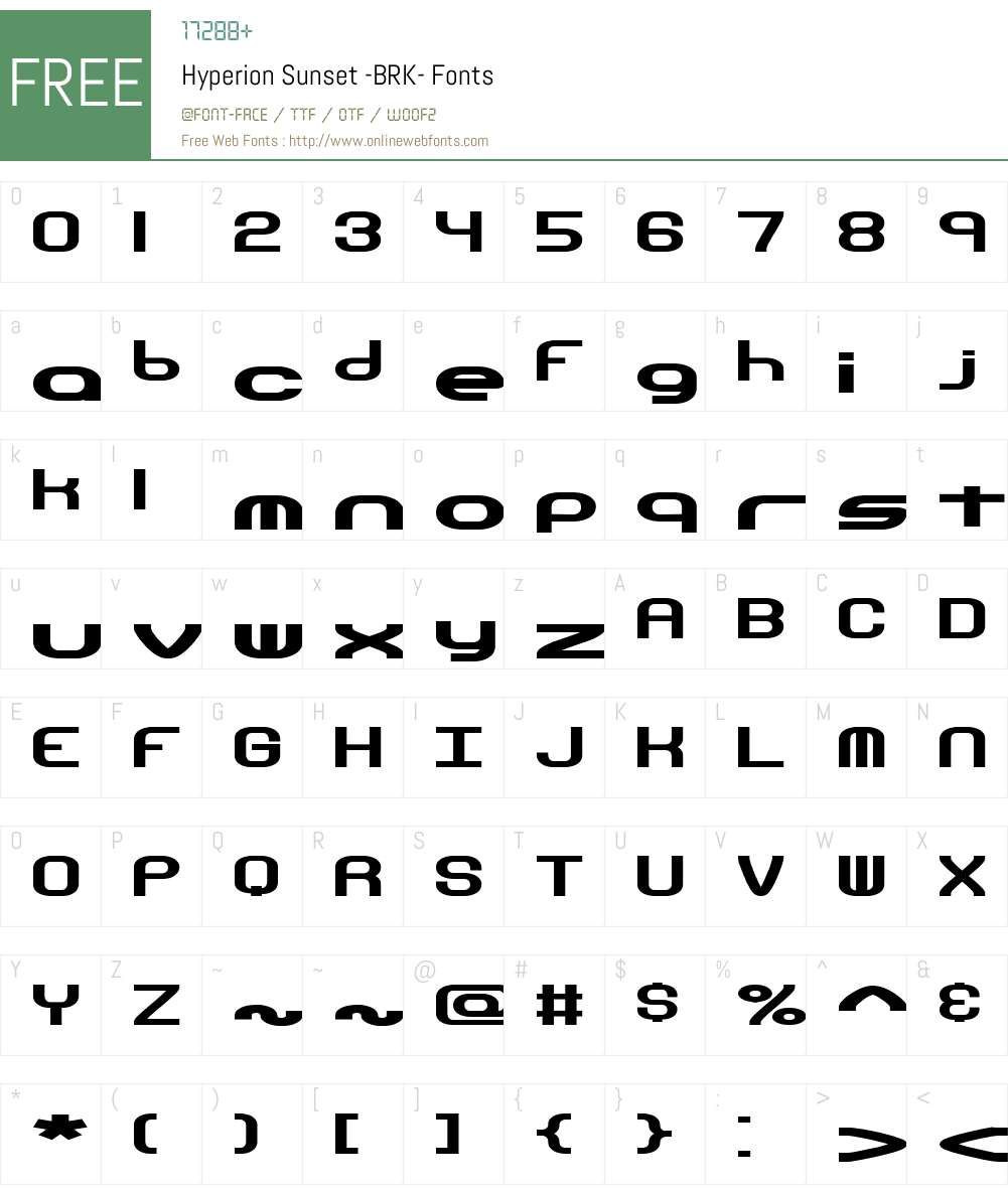 Hyperion Sunset -BRK- 1.09 Fonts Free Download - OnlineWebFonts.COM