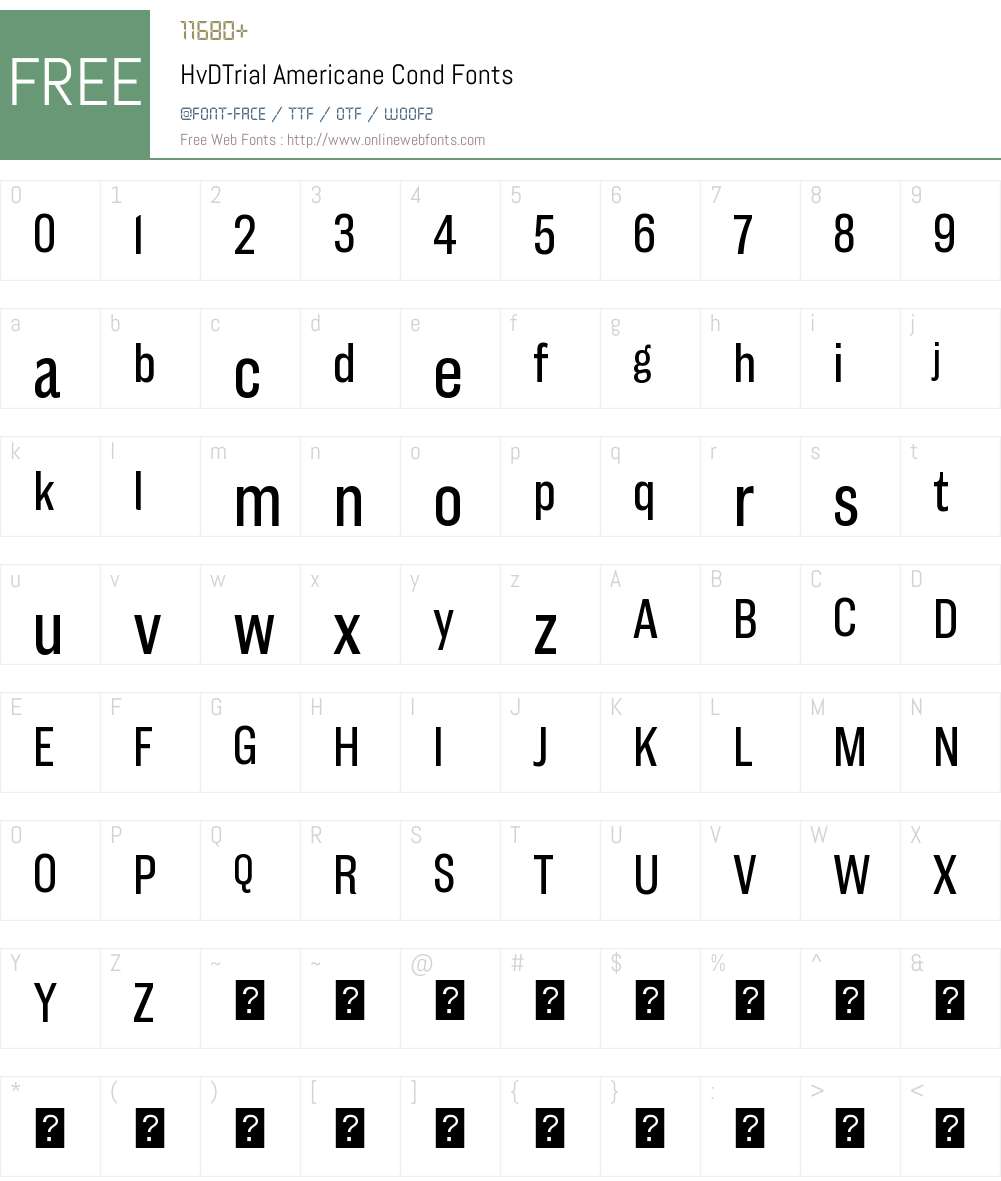 HvDTrial Americane Cond 3.333 Fonts Free Download - OnlineWebFonts.COM