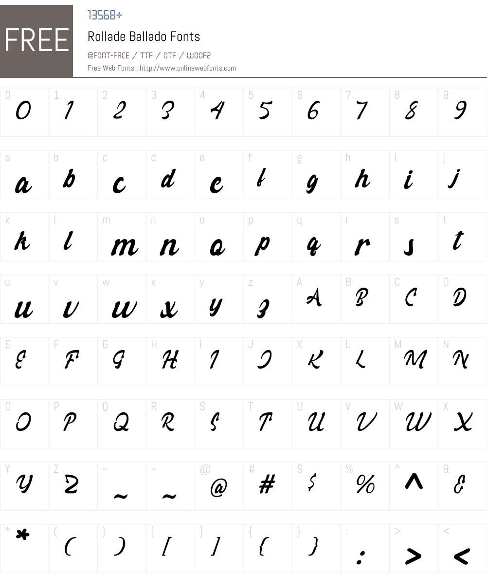 Rollade Ballado 1.00;January 5, 2021;FontCreator 12.0.0.2535 64-bit ...