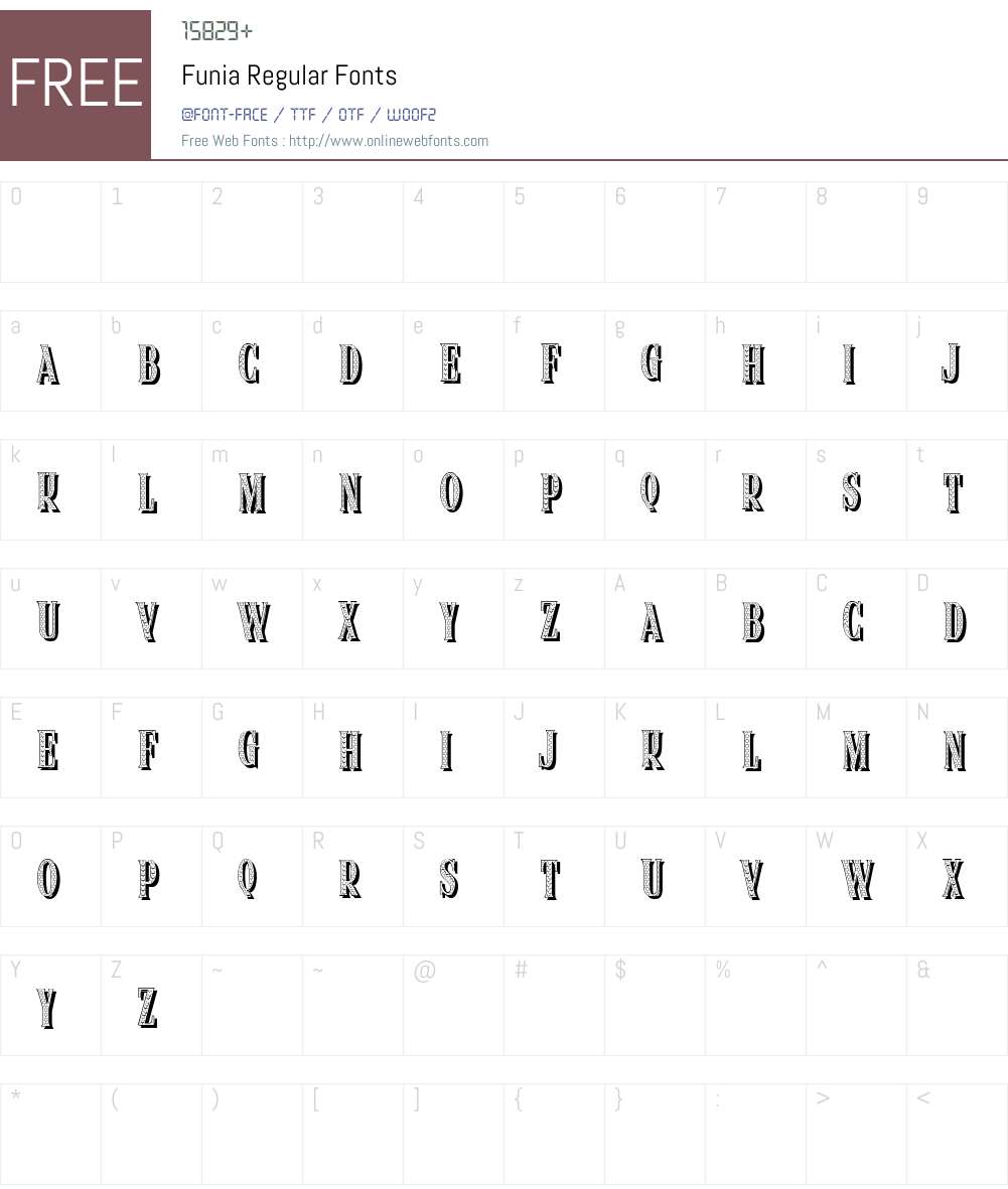 Funia Regular 1.000 Fonts Free Download - OnlineWebFonts.COM