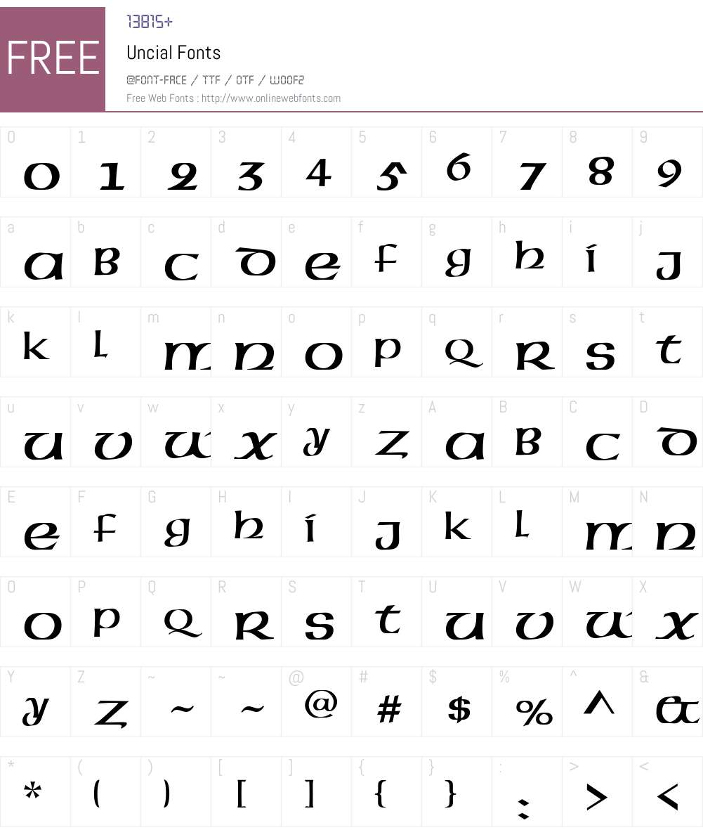 Uncial 001.000 Fonts Free Download - OnlineWebFonts.COM