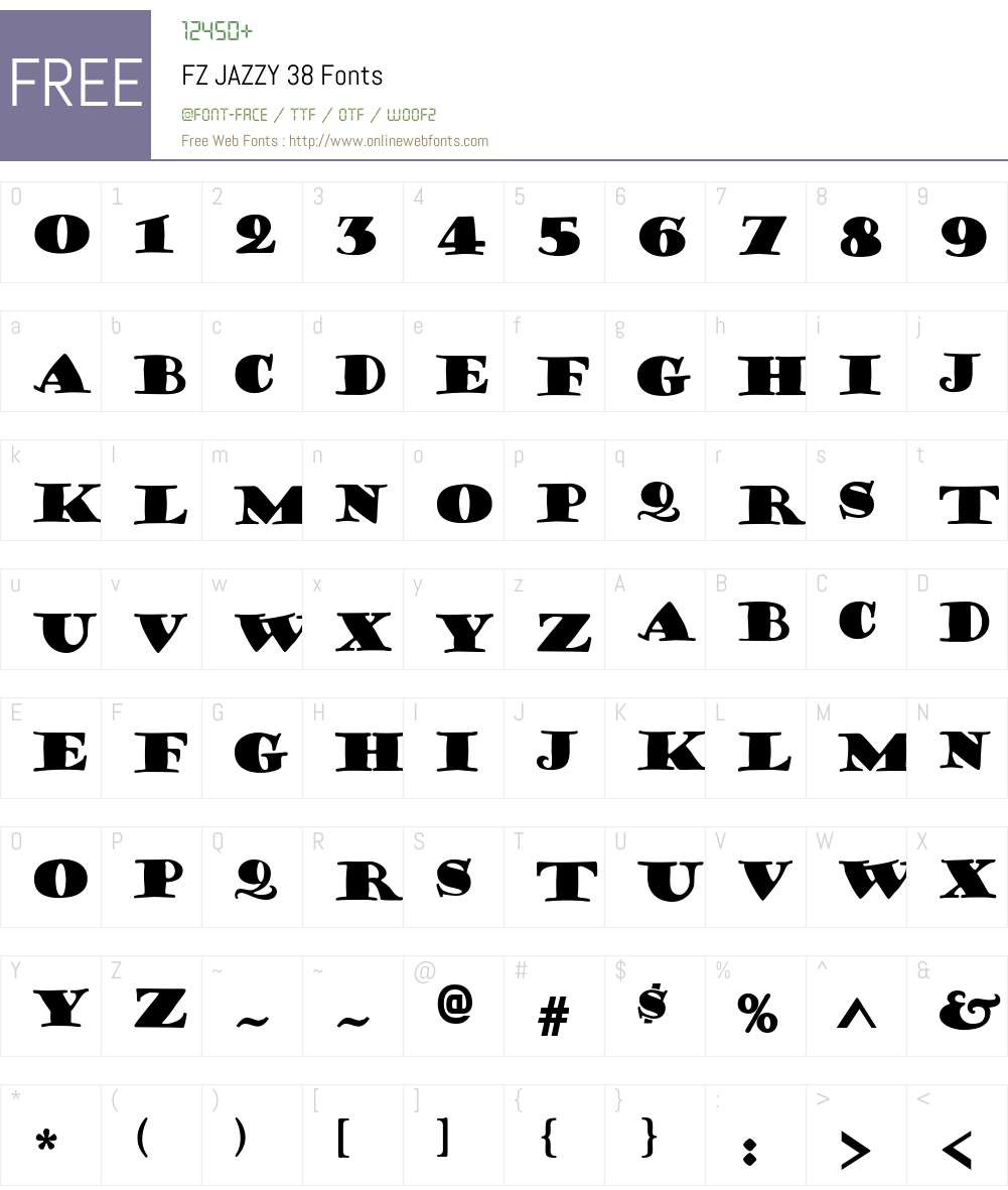 FZ JAZZY 38 1.000 Fonts Free Download - OnlineWebFonts.COM