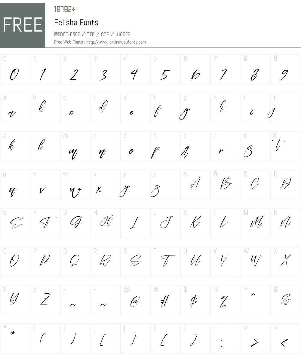 Felisha 1.00;September 11, 2021;FontCreator 13.0.0.2683 64-bit Fonts ...