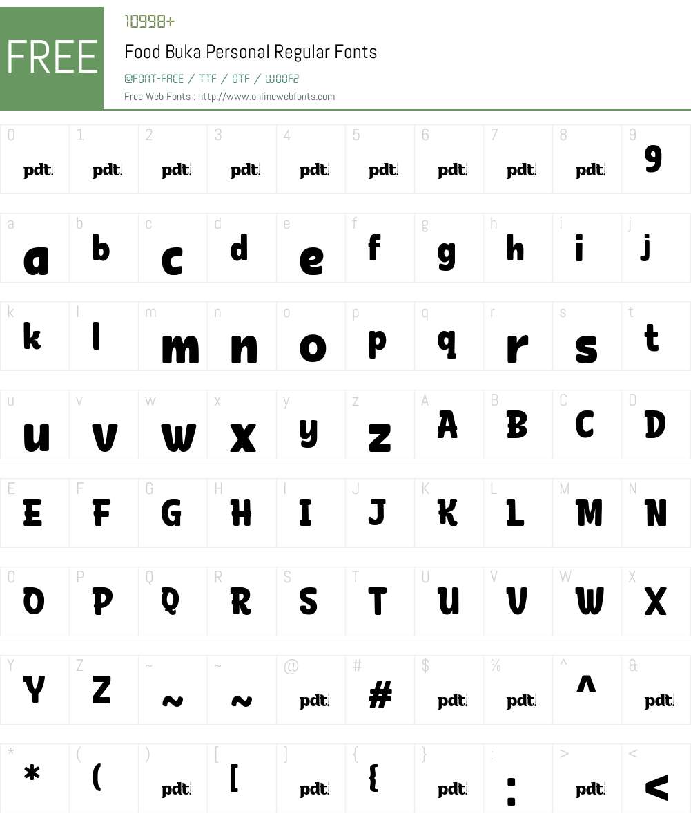 Food Buka Personal 1.000 Fonts Free Download - OnlineWebFonts.COM