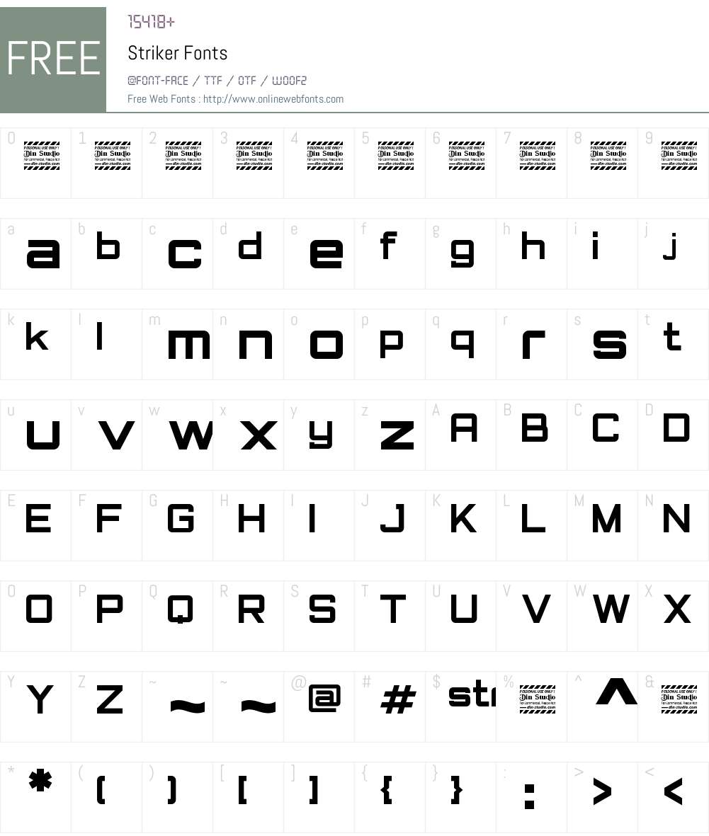 Striker 1.00;November 1, 2020;FontCreator 13.0.0.2683 64-bit Fonts Free ...
