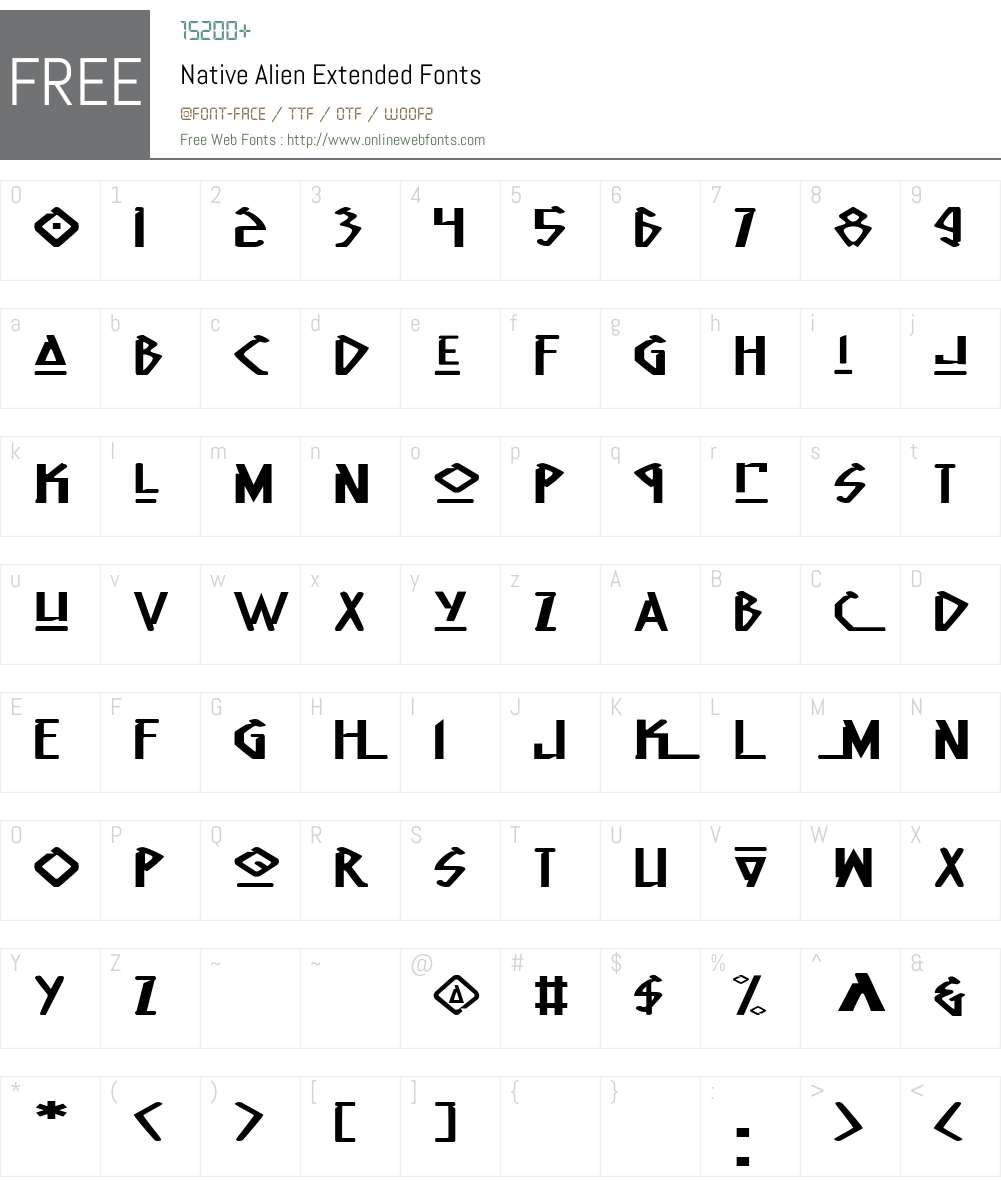 Native Alien Extended 1 Fonts Free Download - OnlineWebFonts.COM